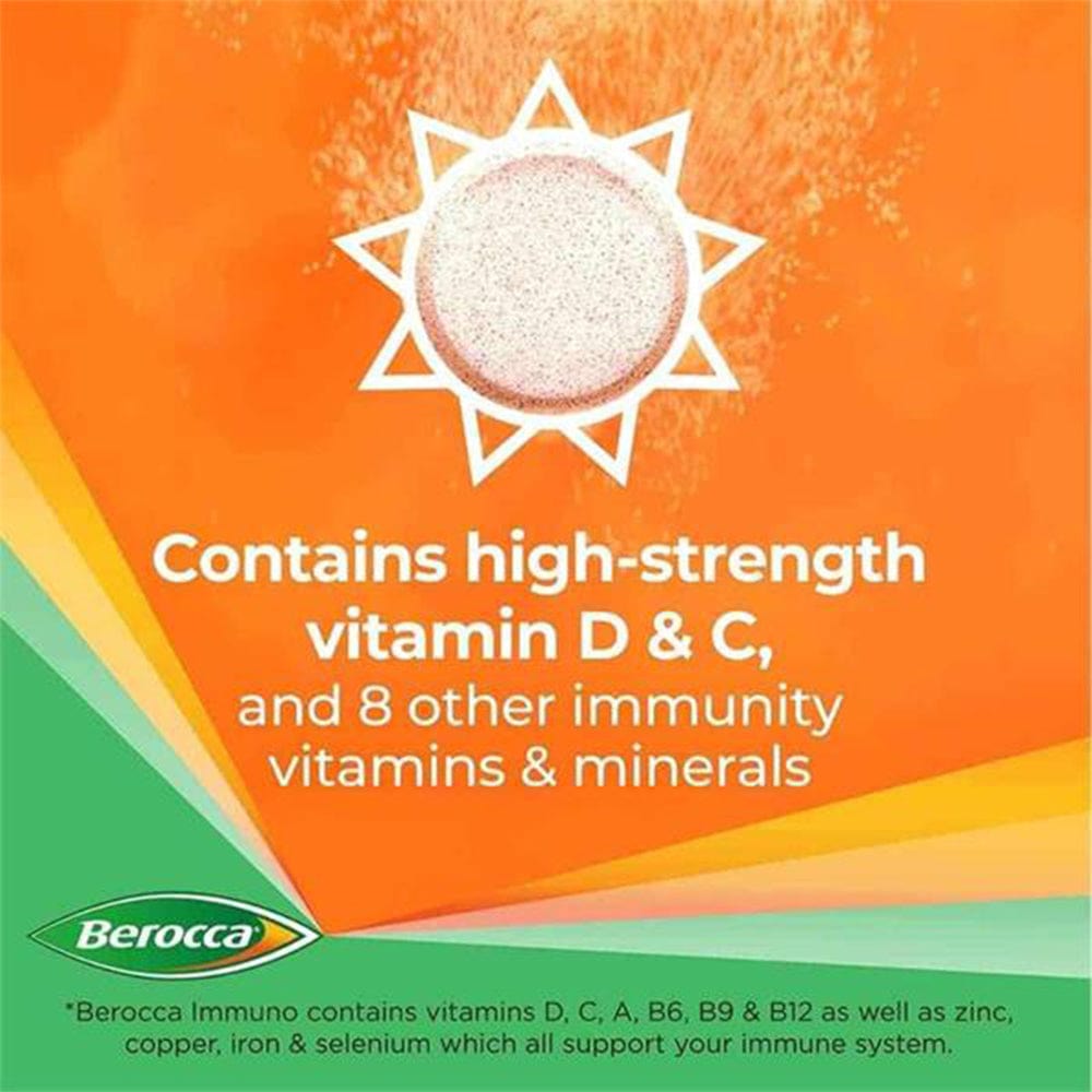 Berocca Immuno Effervescent Tablets Orange Flavour | Meaghers Pharmacy