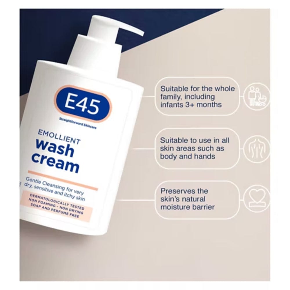 E45 Emollient Wash Cream 250ml | Meaghers Pharmacy