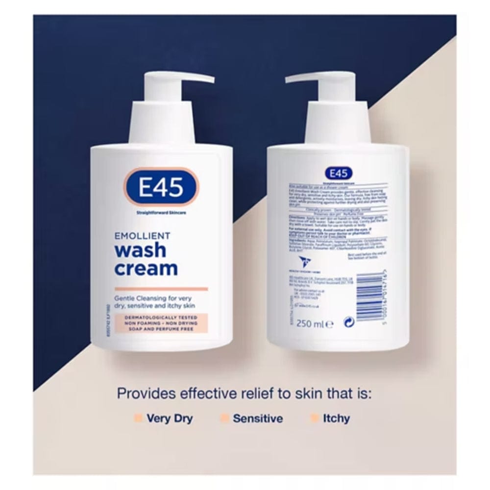E45 Emollient Wash Cream 250ml | Meaghers Pharmacy