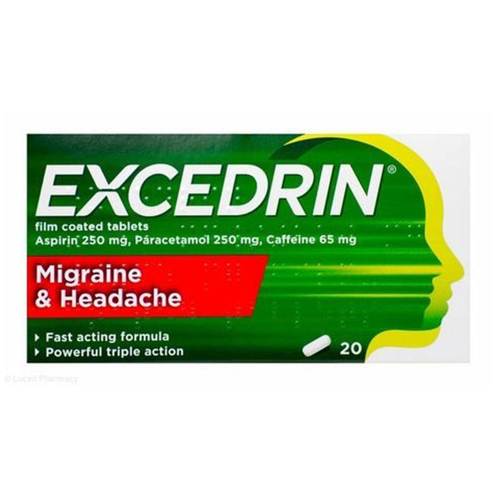 Excedrin Migrane & Headache Tablets 20 Pack | Meaghers.ie — Meaghers ...