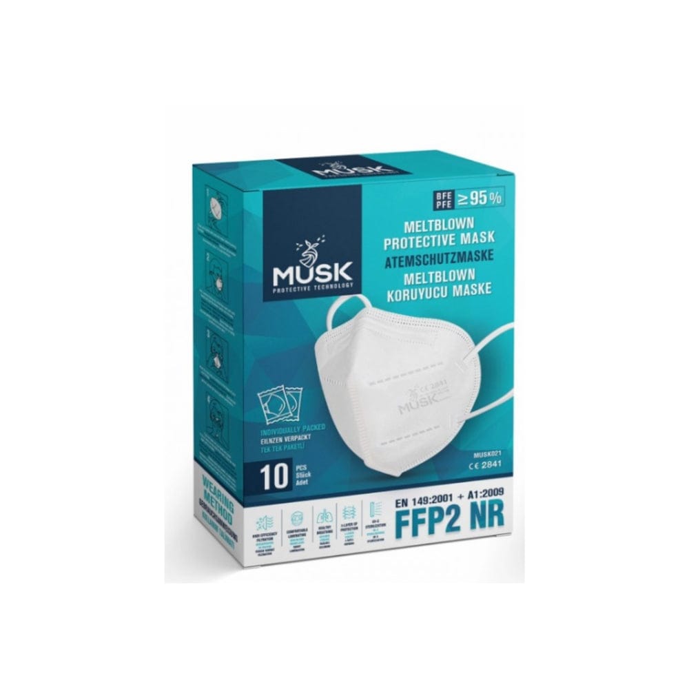 Musk FFP2 NR Face Masks White - Box of 10 | Meaghers Pharmacy
